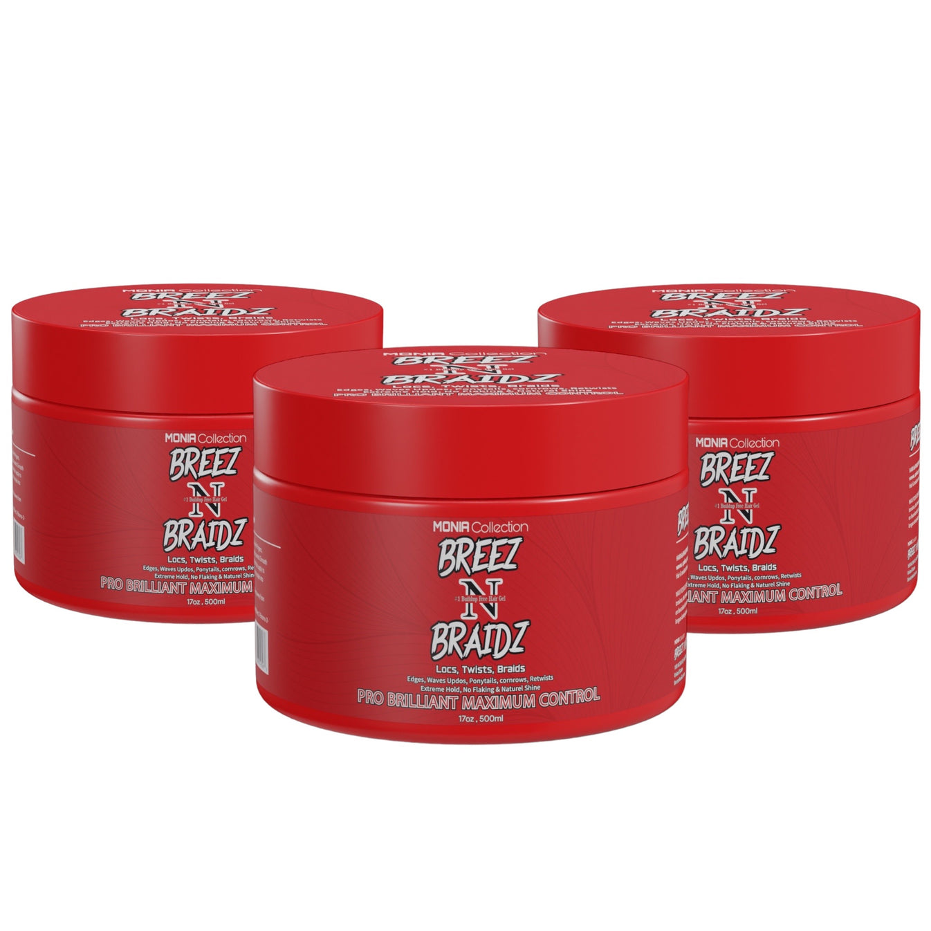 3 jars deal, BREEZ N BRAIDZ RED JAR 17oz